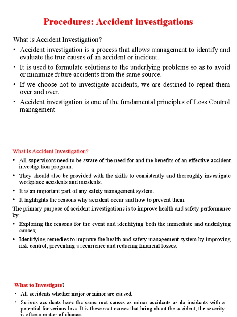 Accident Investigations-Last Unit Topic | PDF | Occupational Safety And ...
