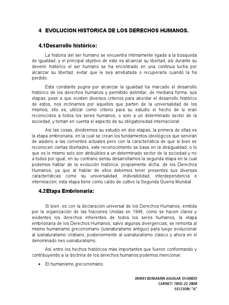 Evolucion Historica de Los Derechos Humanos | PDF | Derechos humanos | Derechos