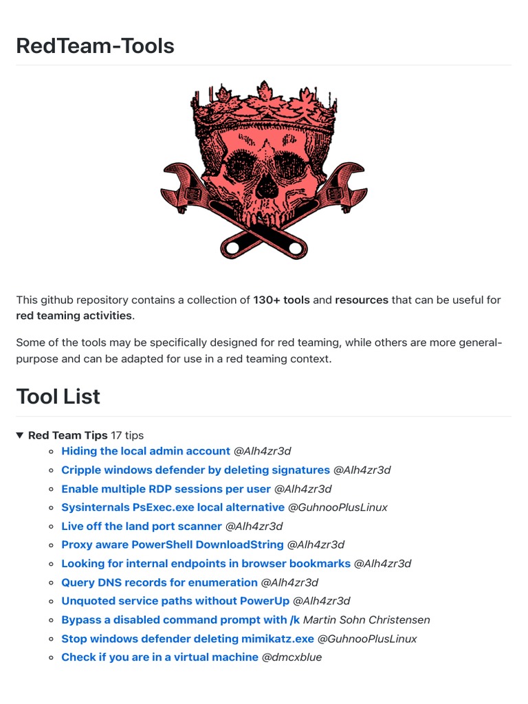Red Team Tools | PDF