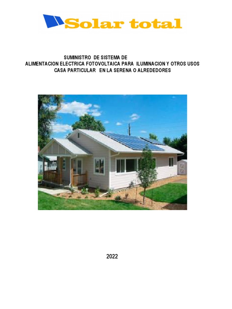 Presupuesto Sistema Solar La Serena | PDF | Fotovoltaica | Sistema ...