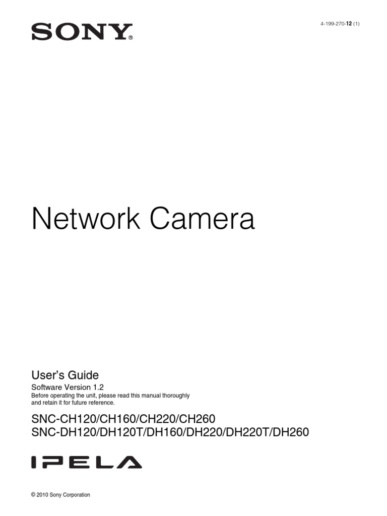 SNC-CH120 CH160 CH220 CH260 DH120 DH120T DH160 DH220 DH220T DH260 Users Guide E12 | PDF