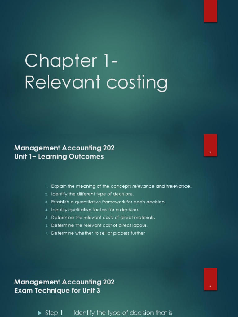 Understanding Relevant Costing Concepts | PDF | Profit (Economics) | Cost