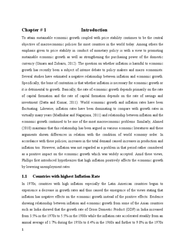 Final Project (Impact of Inflation On Economic Growth in Pakistan) | PDF Final Project (Impact of Inflation On Economic Growth in Pakistan) | PDF