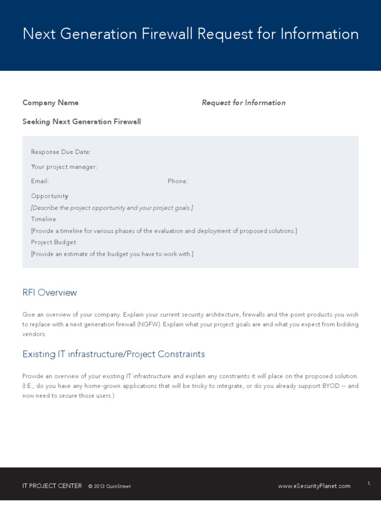 hp-0646-NGFW RFI - Seeking Next Generation Firewall | PDF | Request For ...
