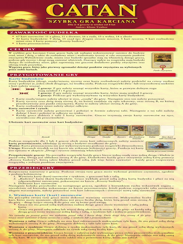 Catan Szybka Gra Karciana Instrukcja | PDF