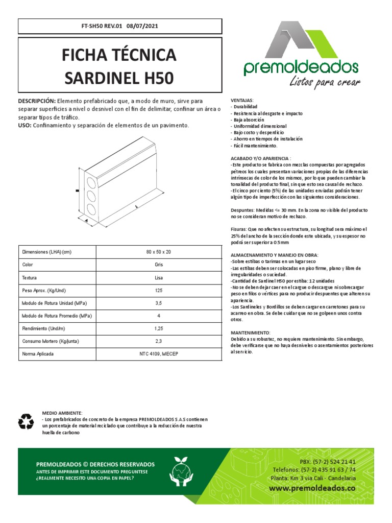 Fichas Sardinel H50 | PDF