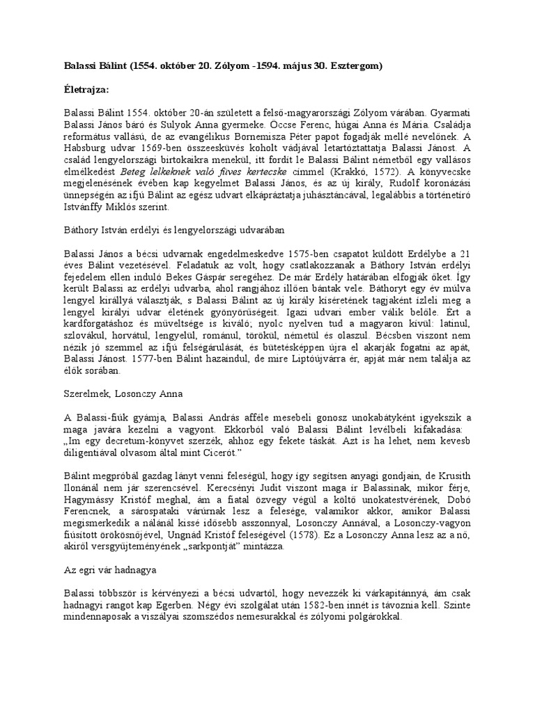Balassi Bálint | PDF