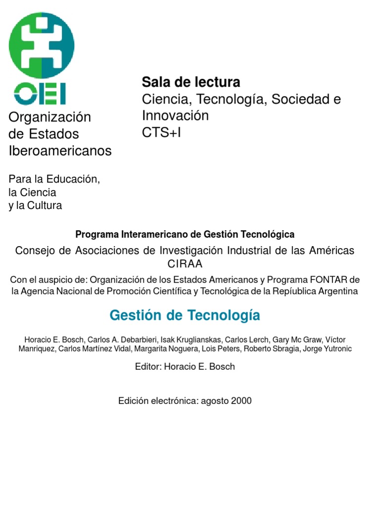Manual de Gestión Tecnologica (OEI) | PDF