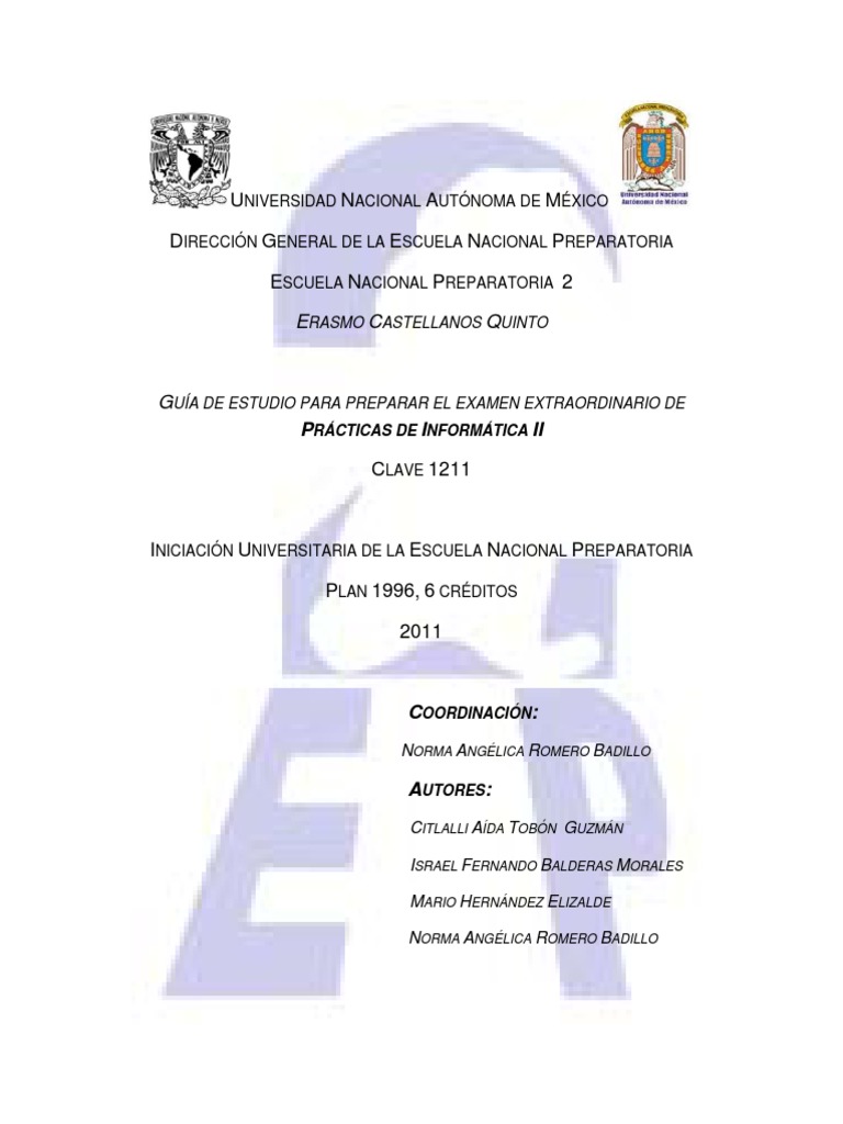 2 Guia de Estudio Extraordinario Clave-1211 Informatica II Fecha2011 ...