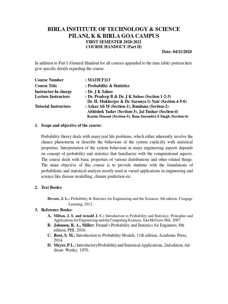 MATH F113-Handout-updated | PDF