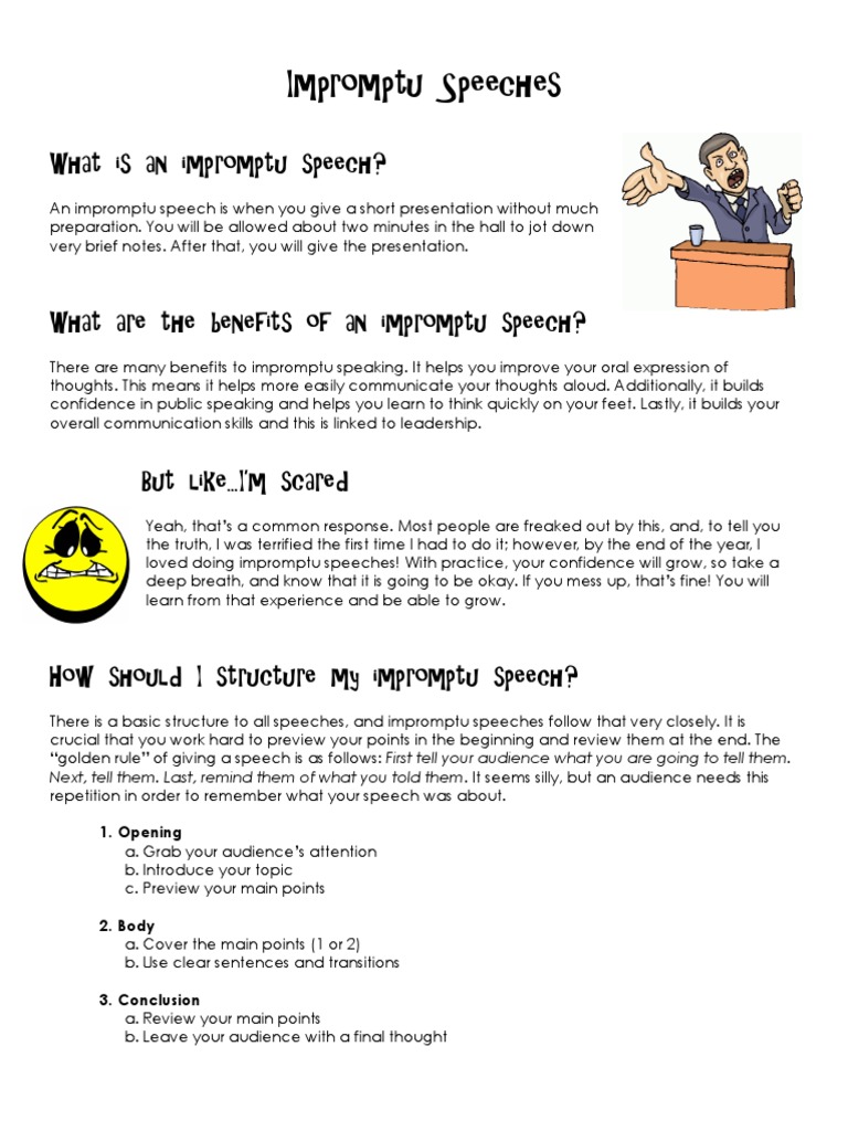 Impromptu Speech Handout | PDF