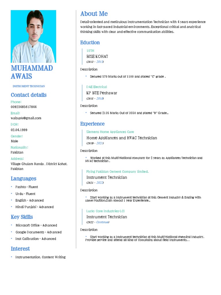 Muhammad Resume 789 | PDF | Linguistics | Languages