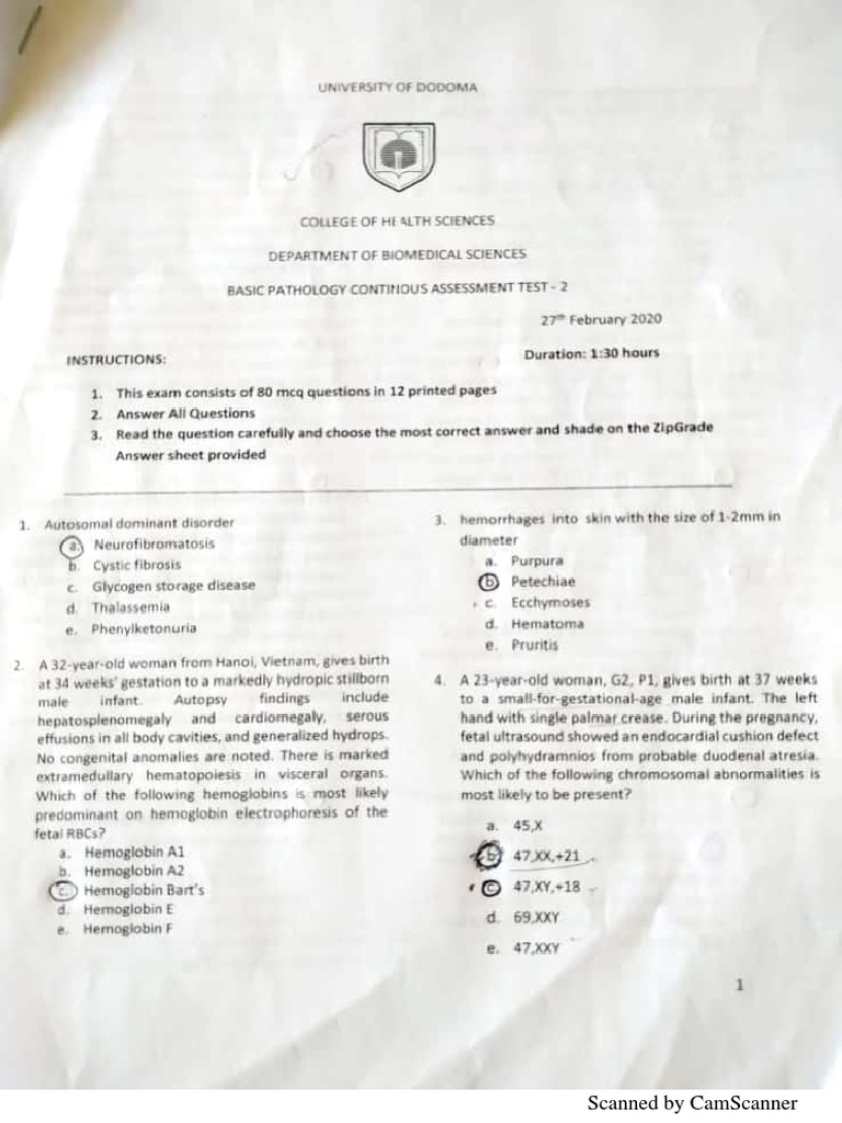 Pathology Cat2 2020 | PDF