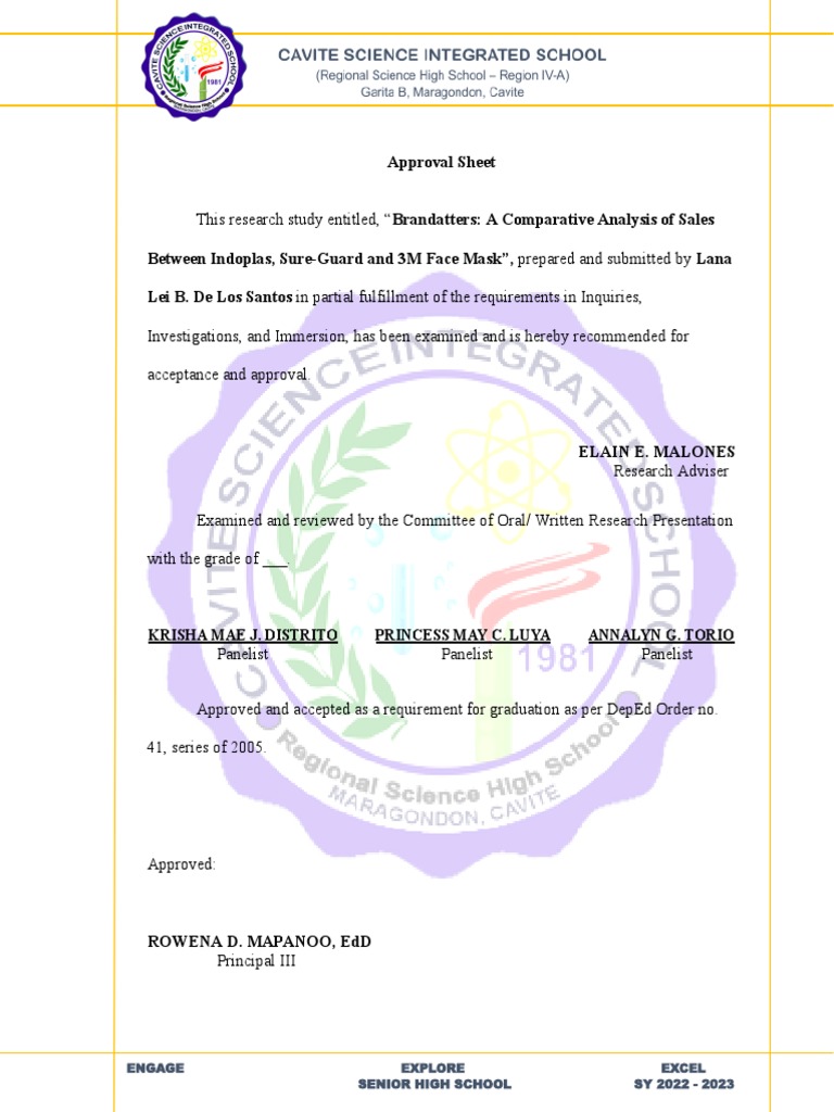 De Los Santos - Approval Sheet.docx | PDF