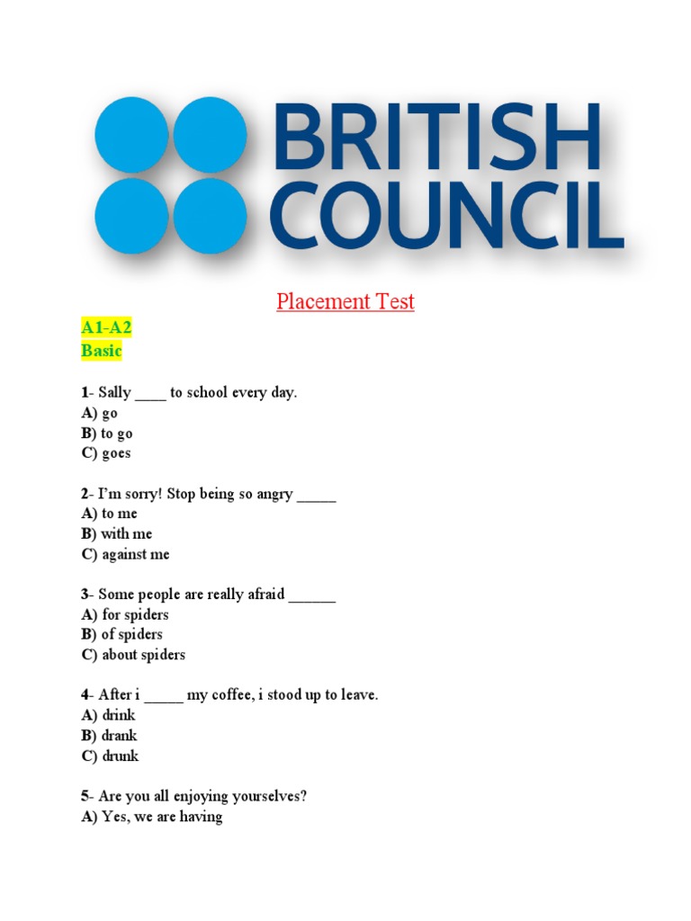 BC - Placement Test | PDF