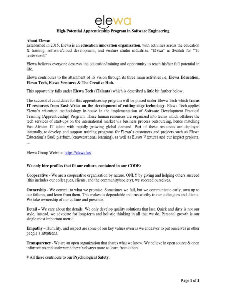 Software Development Apprenticeship Program | PDF | Outsourcing | Computing