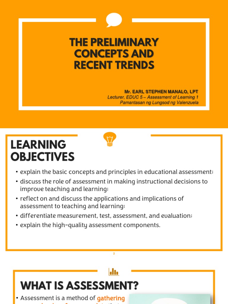 Preliminary Concepts and Recent Trends | PDF | Educational Assessment ...