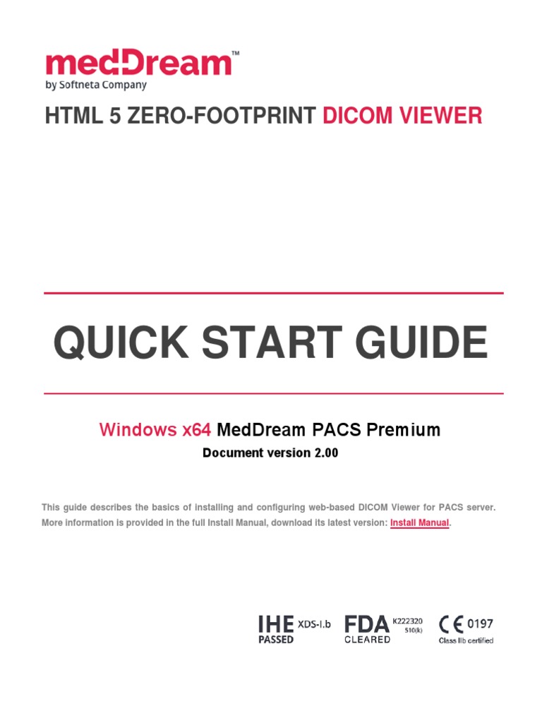 MedDream DICOM Viewer Quick Start Guide PacsOne PACS | PDF