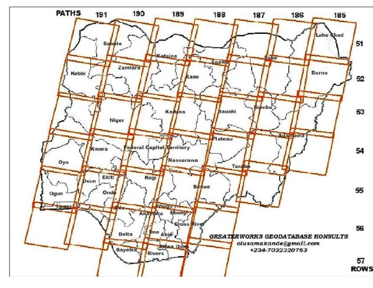 Landsat Paths and Rows Across Nigeria | PDF