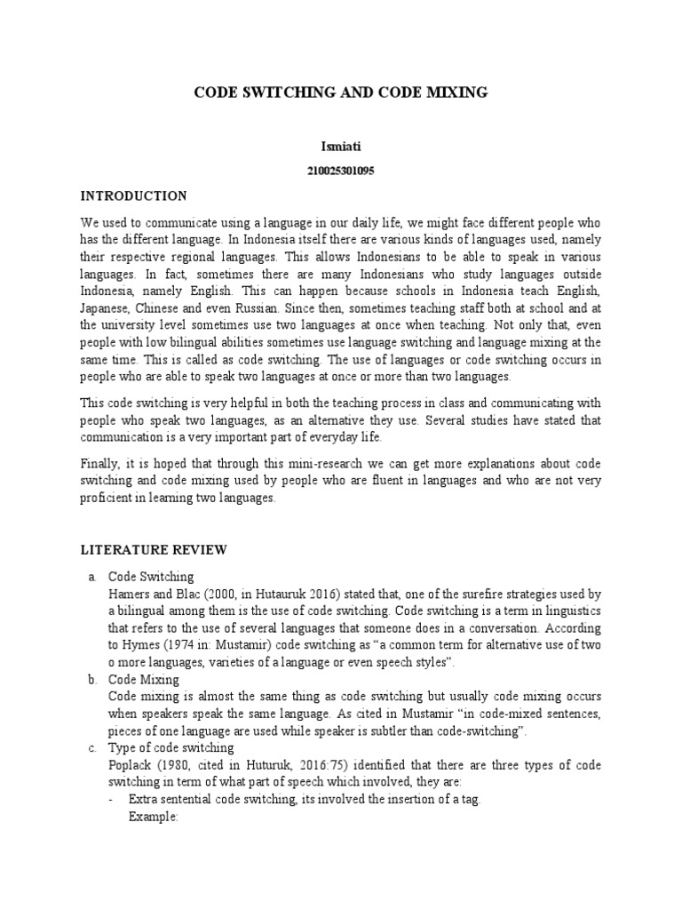 Mini Research Bilingualism | PDF