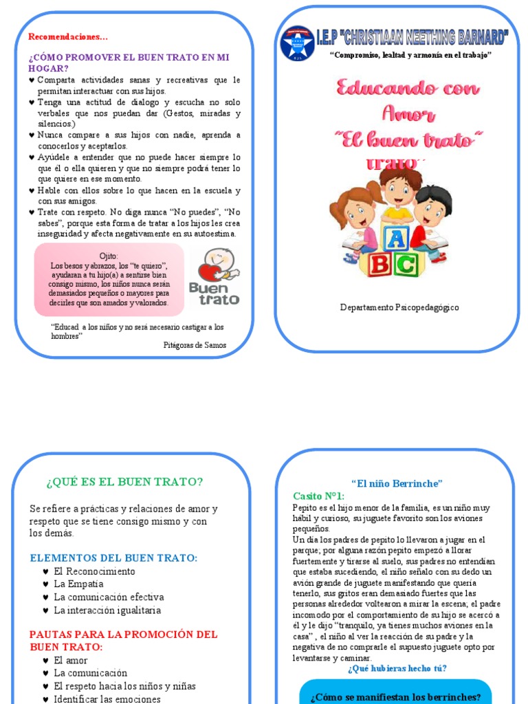 Diptico para Inicial - Educando Con Amor | PDF | Amor