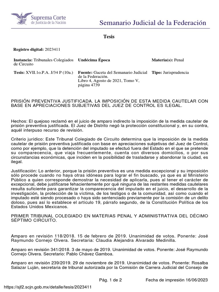 Tesis 2023411 | PDF | Mandato | Ley politica