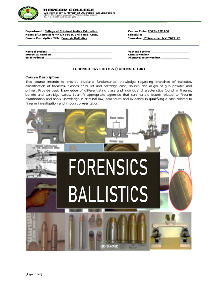 Ballistics Module | PDF | Firearms | Cartridge (Firearms)