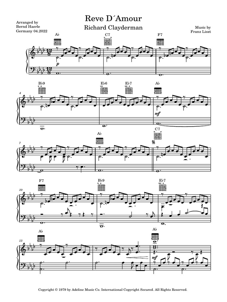 Richard Clayderman - Reve DhAmour | PDF