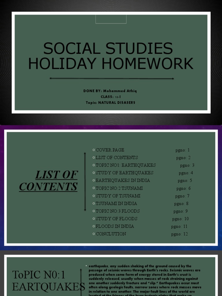 SST Holiday Homewr | PDF | Earthquakes | Tsunami