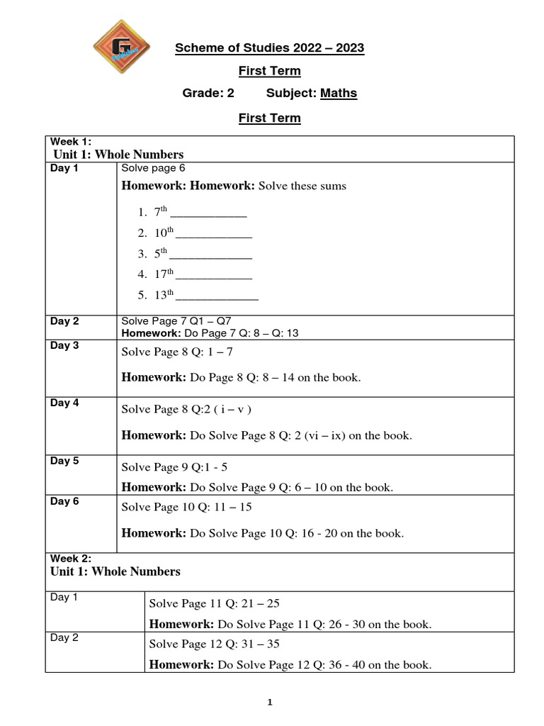 SOS - Maths - Grade 2 | PDF