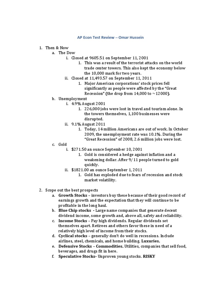 AP Econ Test Review | PDF | Exchange Traded Fund | Stock Market Index
