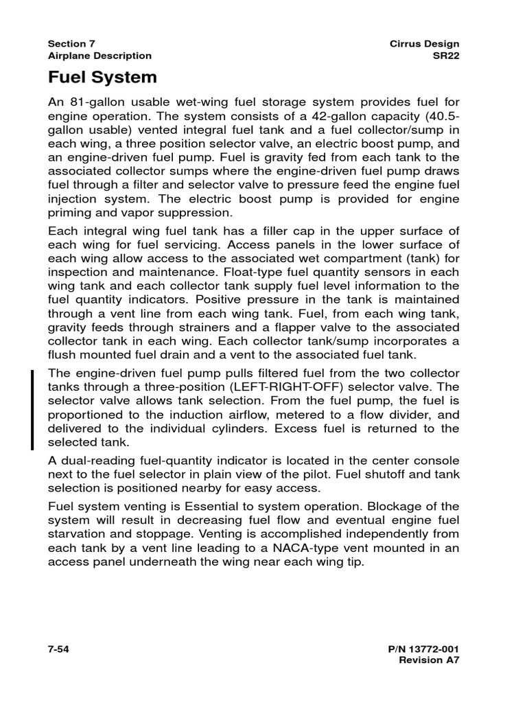 SR22 Avidyne Fuel System | PDF
