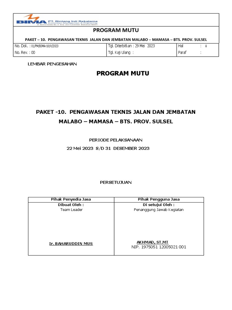 Program Mutu (Paket.10) | PDF