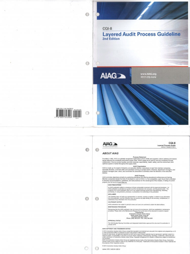 CQI-8 Layered Audit Process Guidline 2nd Edition | PDF