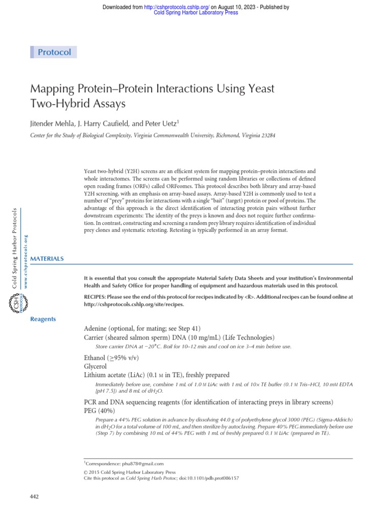 Cold Spring Harb Protocol-2015 | PDF