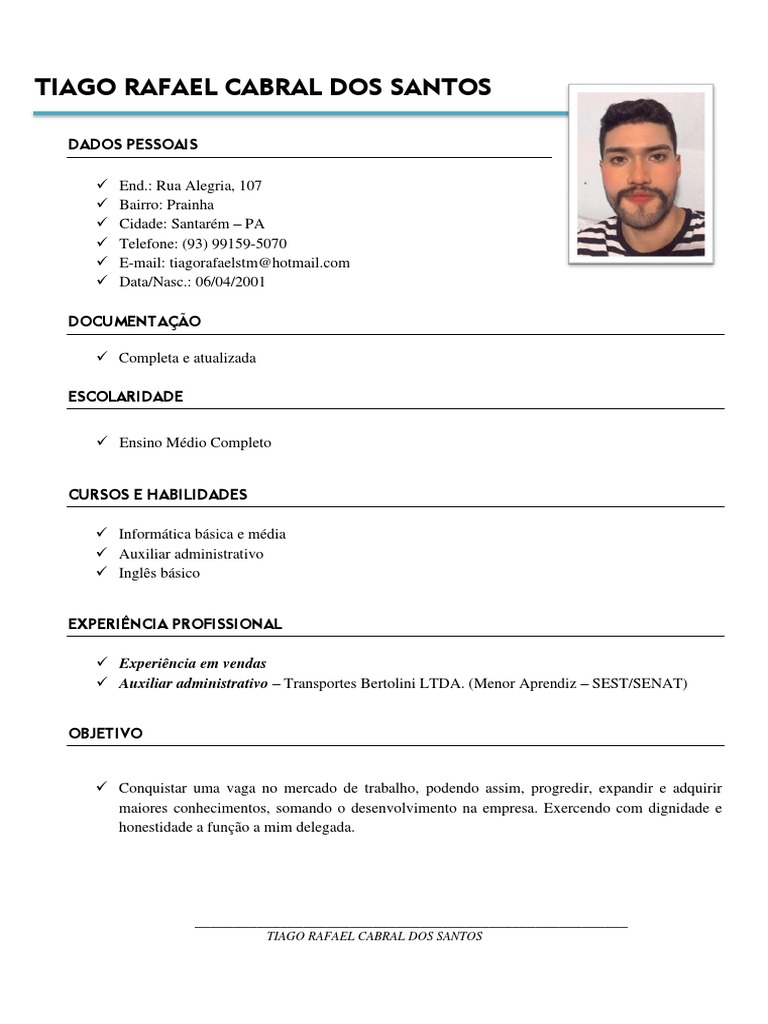 Tiago Rafael Cabral Dos Santos-1 | PDF | Carreira e Crescimento | Negócios