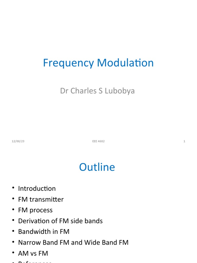 Lecture 4 - EEE 4682 - Frequency Modulation | PDF | Frequency ...