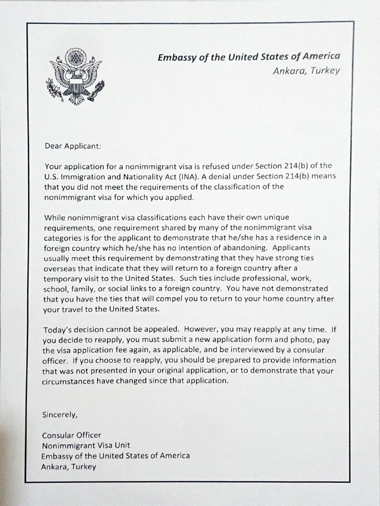 214 b refusal Letter | PDF