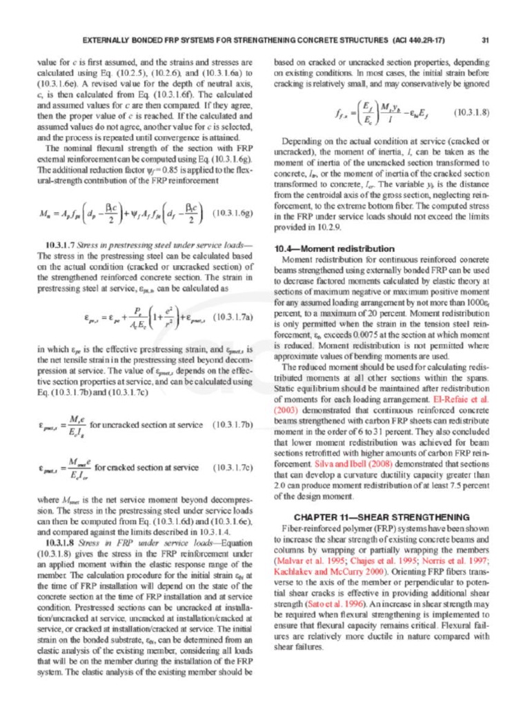 Aci440.2r-17 Shear Strengthening With FRP | PDF