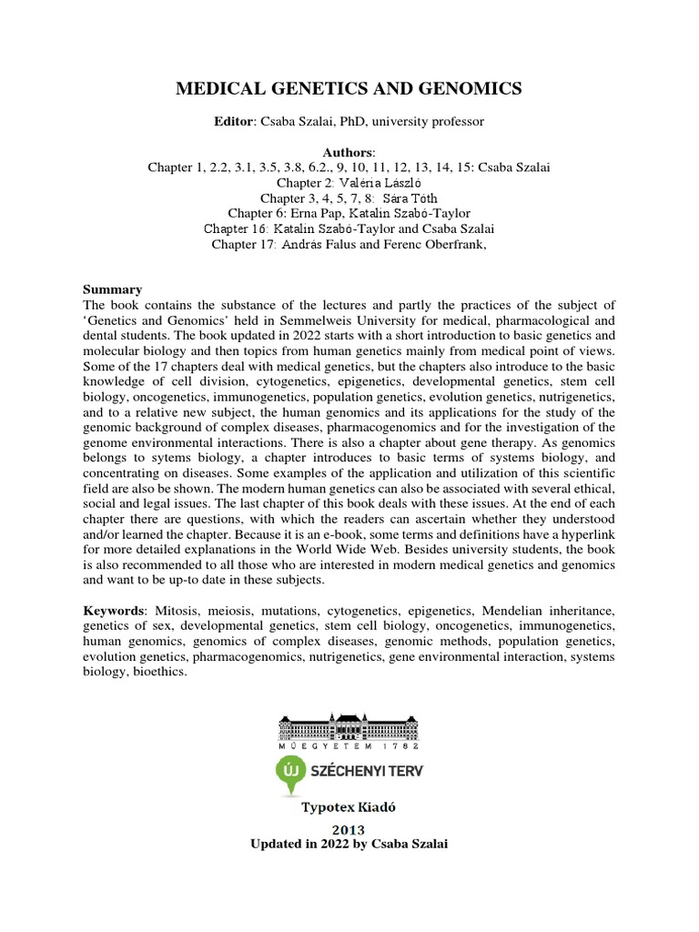 Medical Genetics and Genomics - 2022 - Final | PDF | Allele | Zygosity