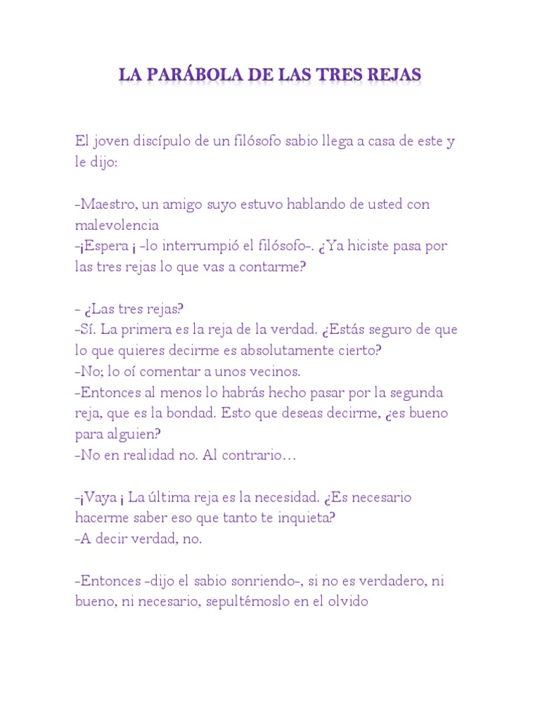 La Parabola de Las Tres Rejas | PDF