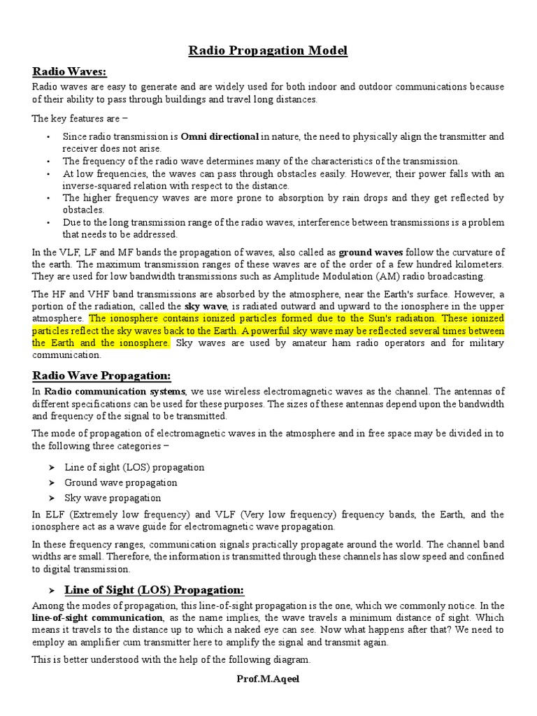 5th lecture Propogation Model Edit | PDF