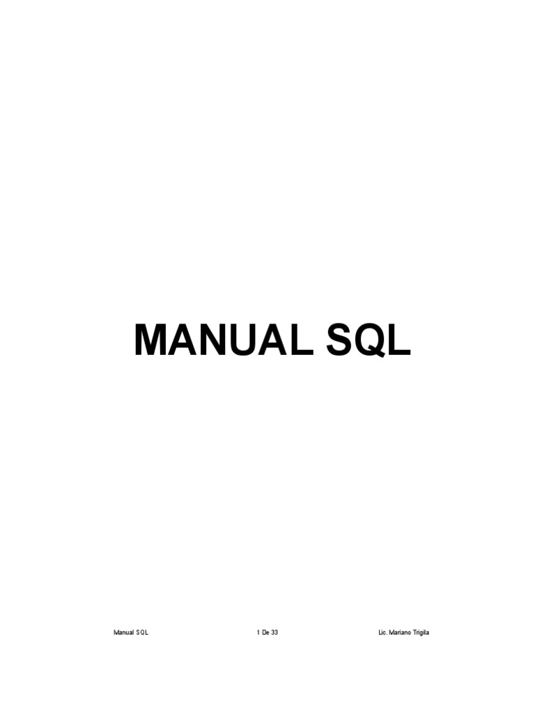 02 - Manual SQL - v1.2 | PDF