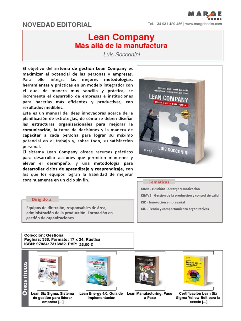 Lean Company: Más Allá de La Manufactura | PDF | Negocios