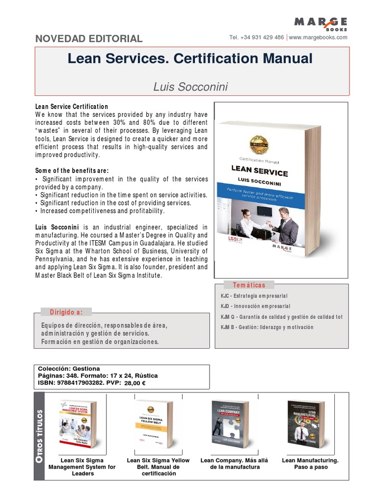Lean Services. Certification Manual: Luis Socconini | PDF