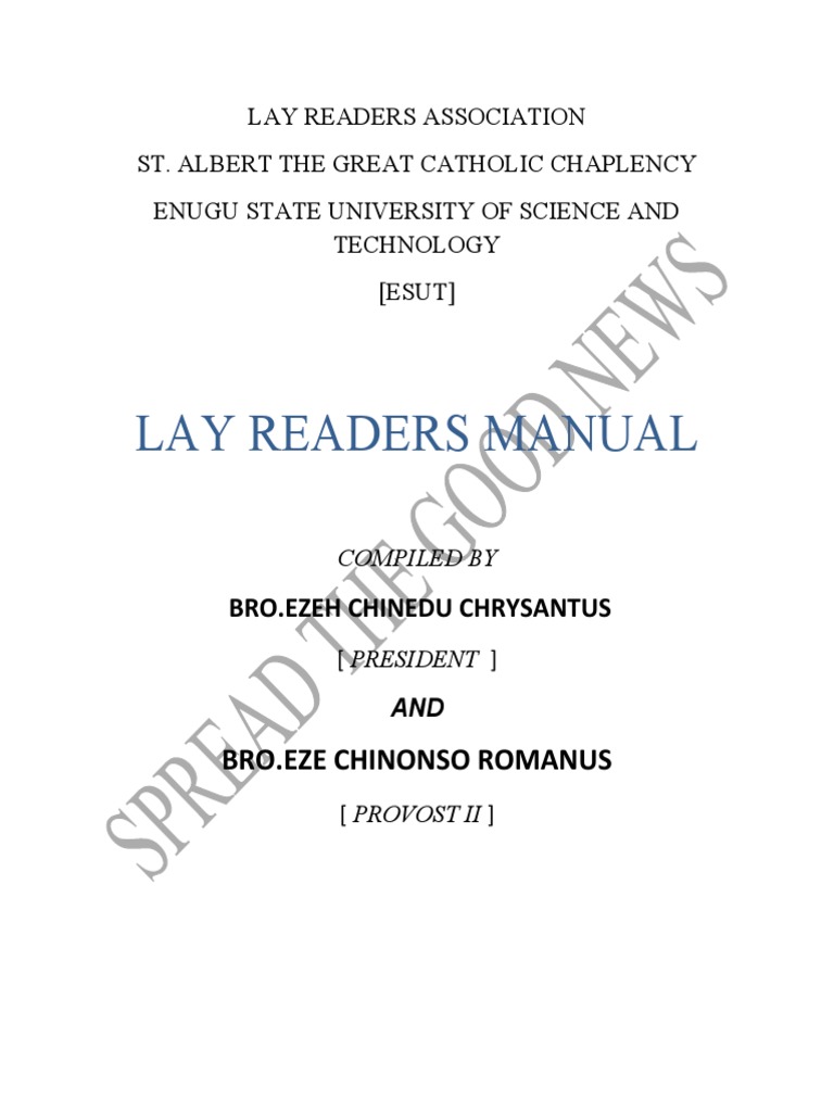 Lay Readers Manual for Catholic Lectors | PDF | Liturgical Year | Mass ...