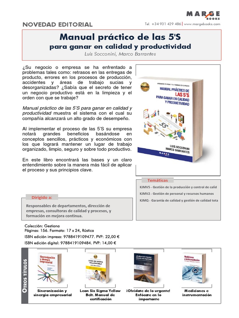 Manual 5'S: Mejora en Calidad y Productividad | PDF | Negocios