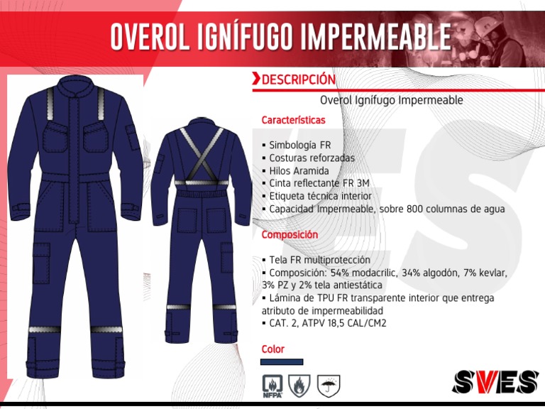 Ficha Técnica Overol Ignífugo-Impermeable | PDF