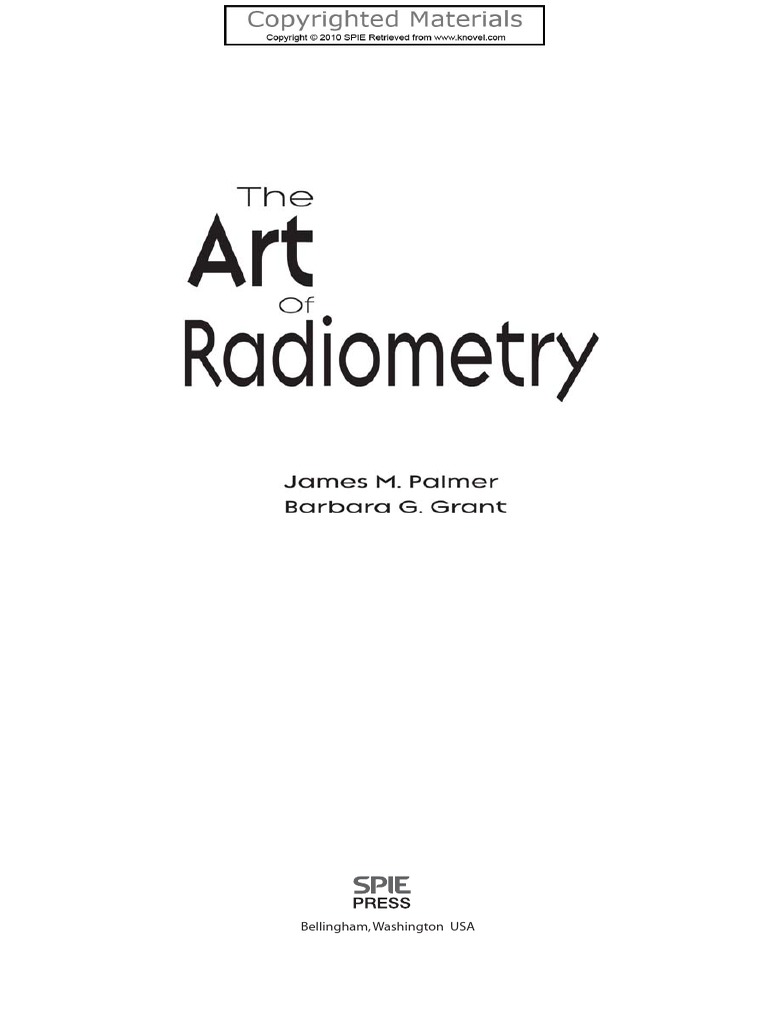 Vdoc - Pub Art of Radiometry | PDF