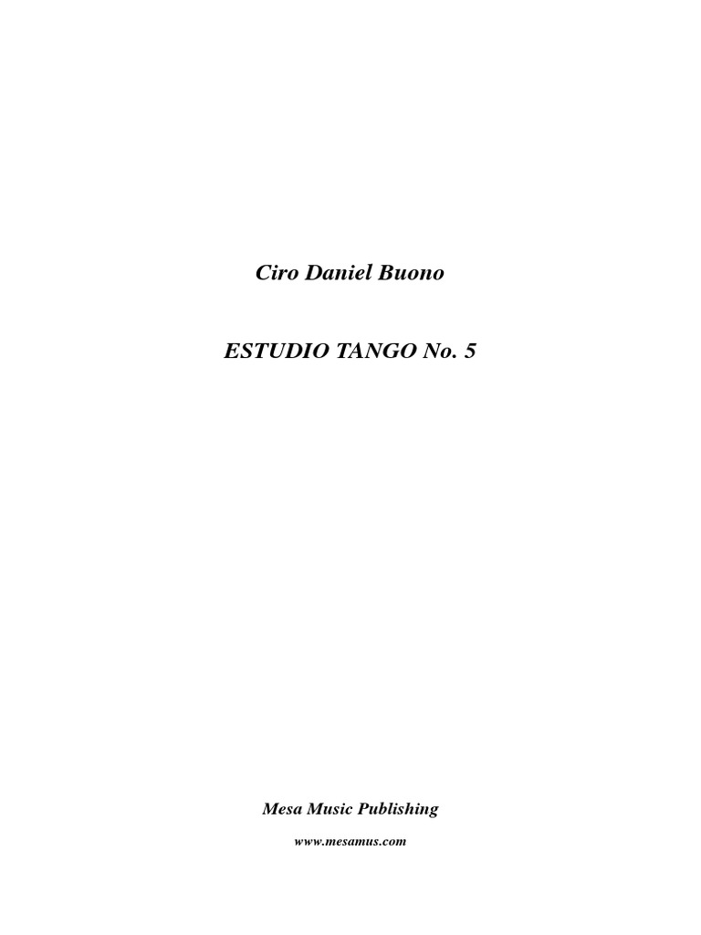 ESTUDIO TANGO No. 5 (Ciro Buono) For Solo Bass | PDF